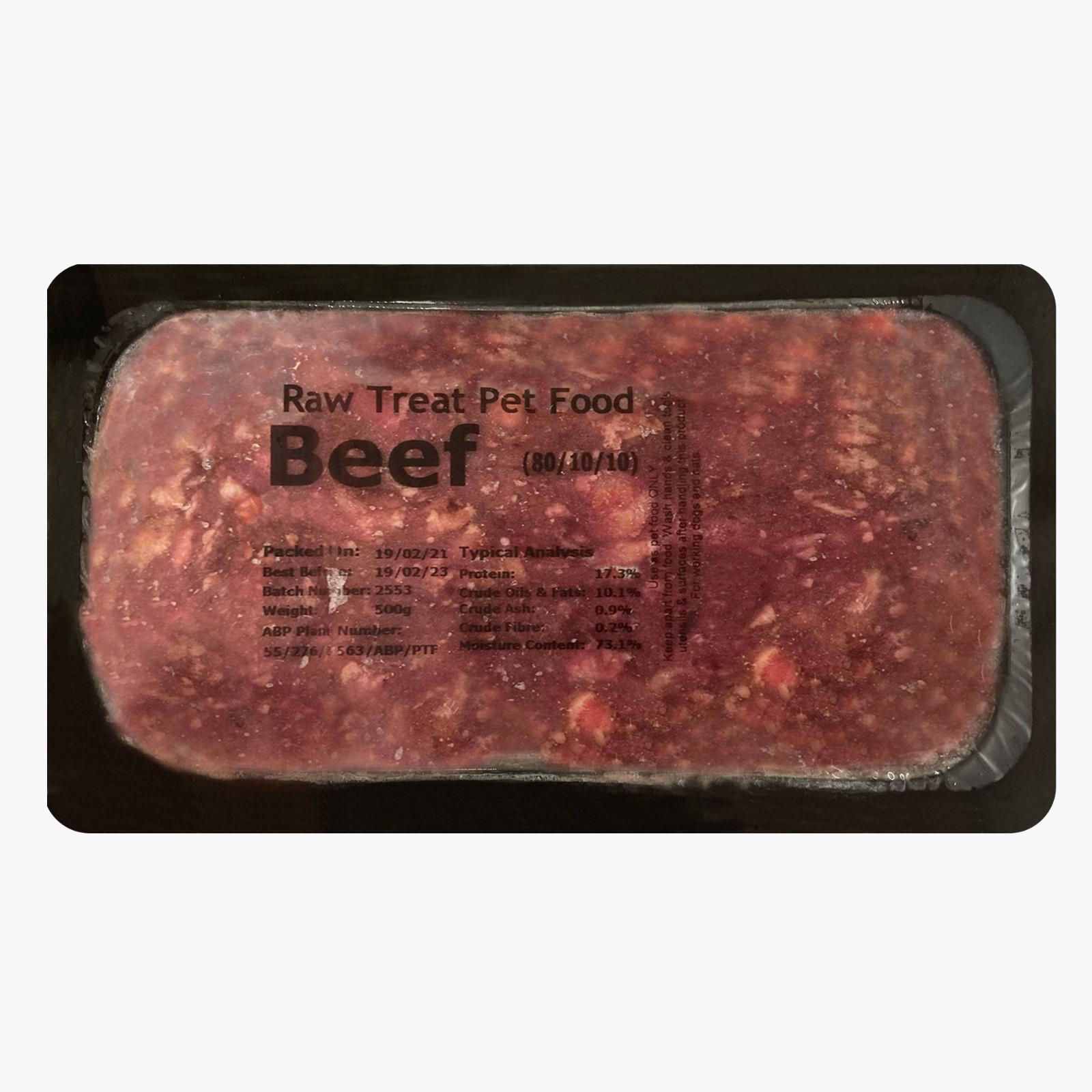 Raw Treat Petfood - Beef 500g | High-Quality Natural Beef Dog Food for ...