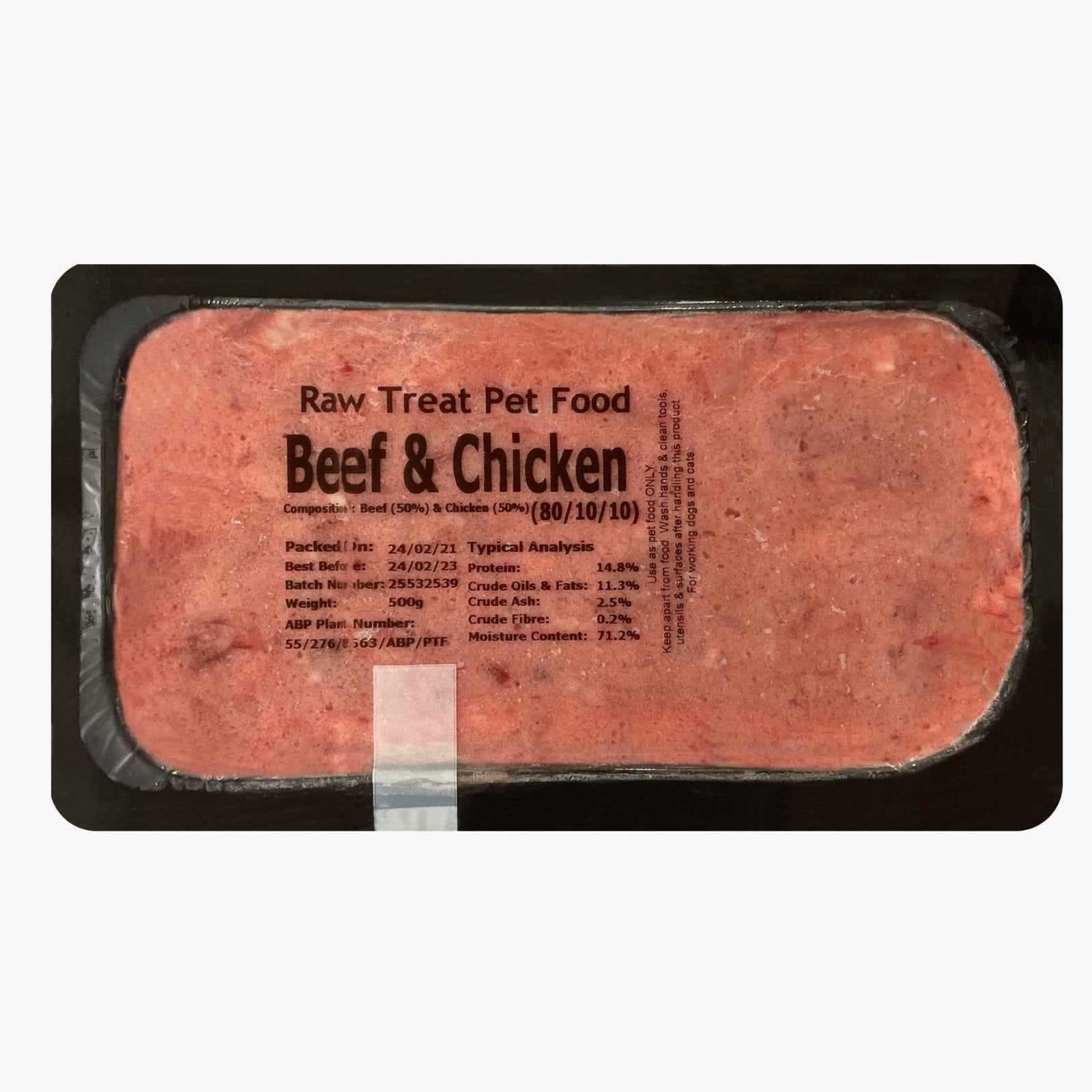 RAW TREAT PETFOOD Beef & Chicken - Nutrient-Dense Raw Dog Food 500g ...