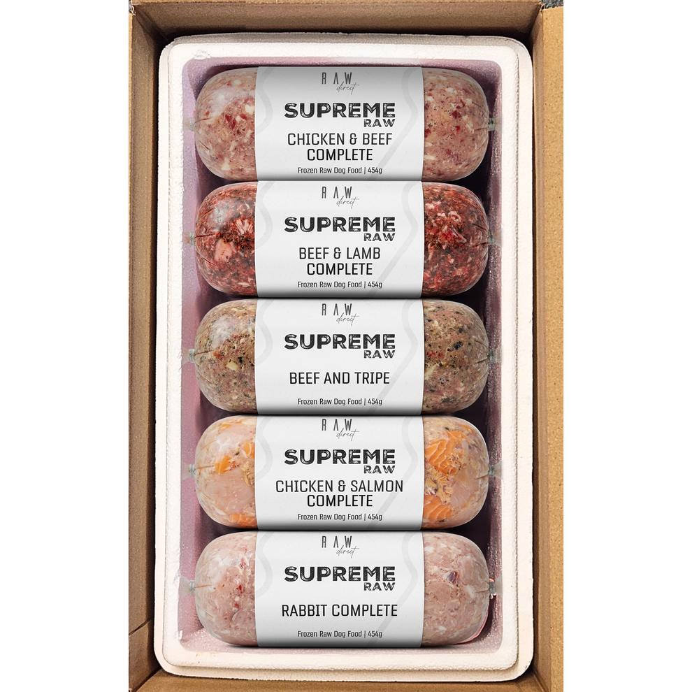 Supreme Variety Bundle Box | 80/10/10 BARF Dog Food 454g - Raw Direct